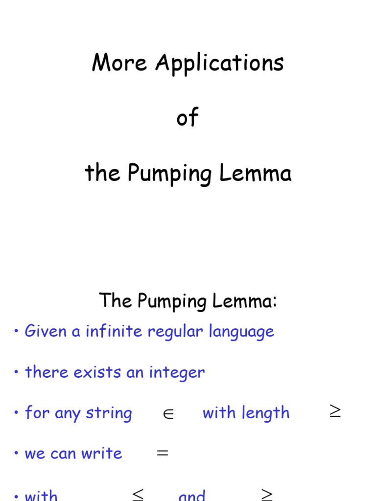 Pumping Lemma Examples | PDF