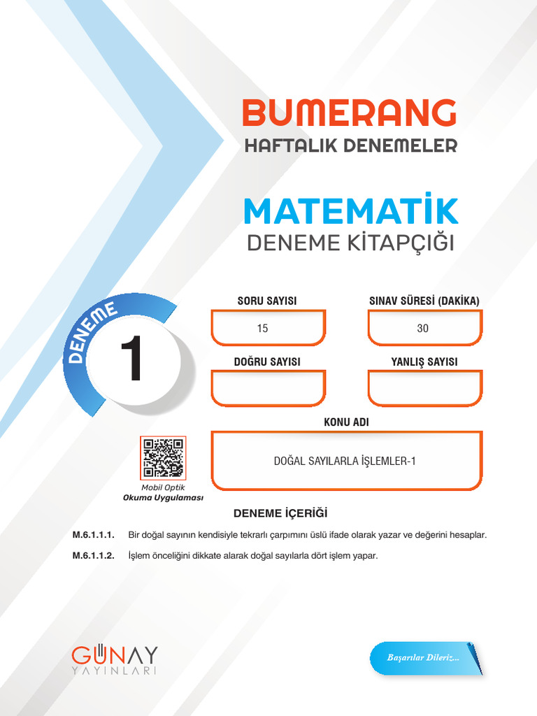 Mat 1 Bumerang Brans 6. SINIF | PDF