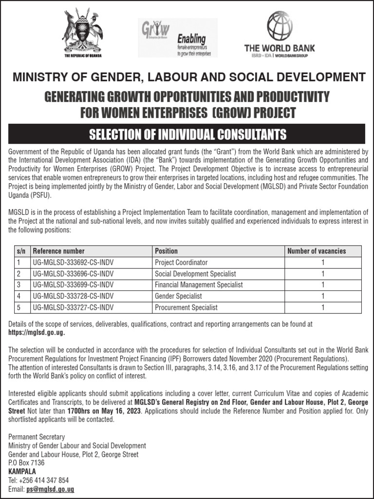 Grow Project Advert and Tor | PDF