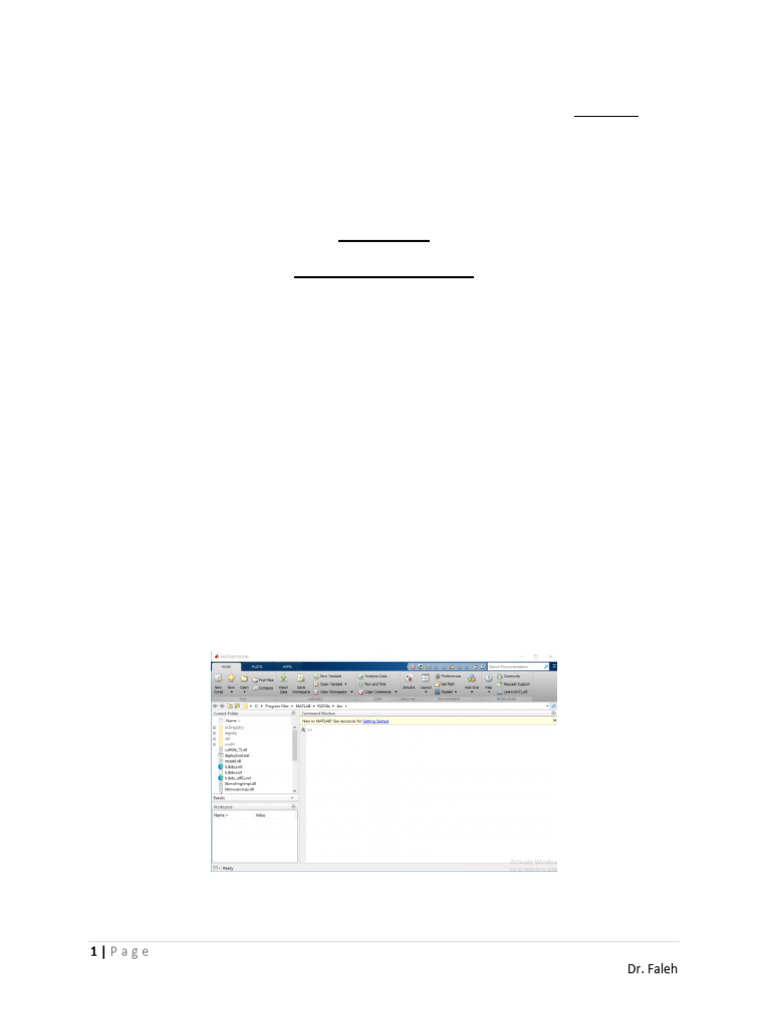 PW N° 01 Matlab Presentation | PDF
