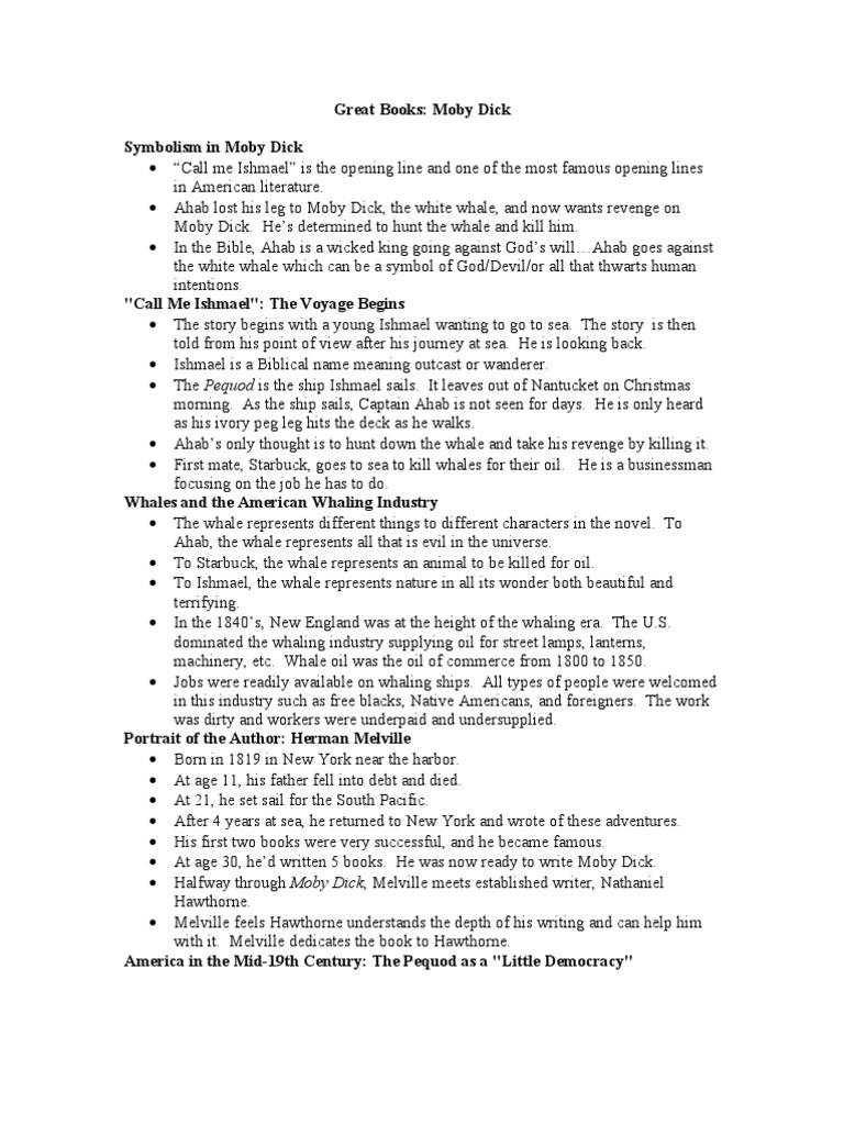 Moby Dick: Themes and Symbolism | PDF