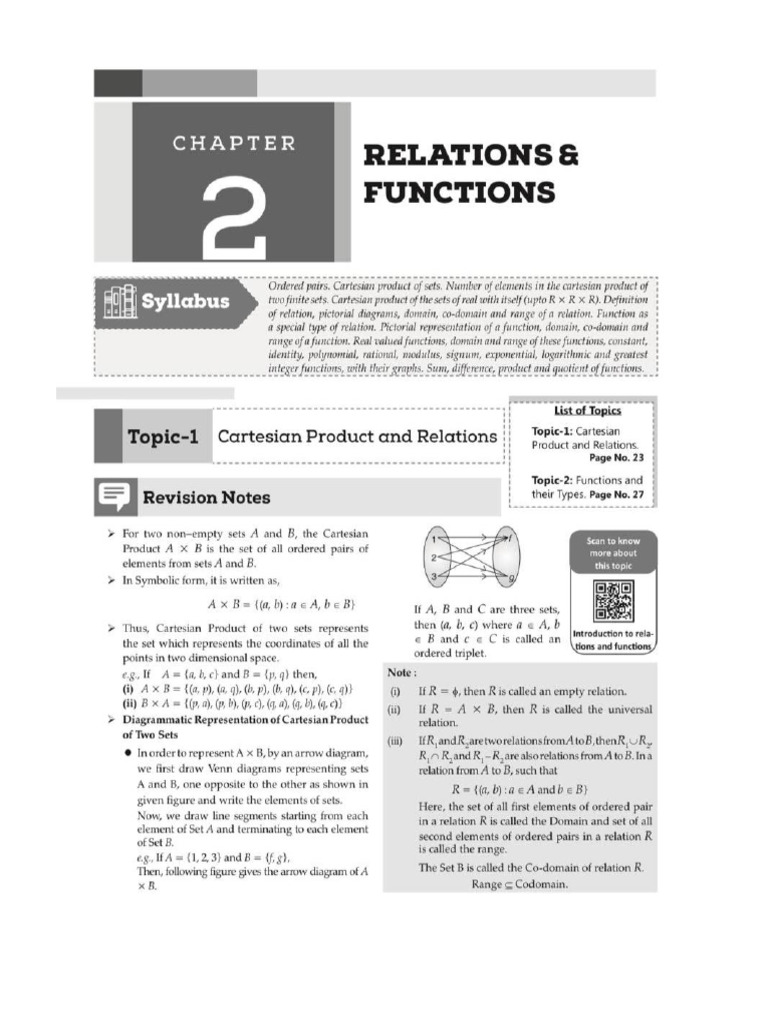 RELATIONS AND FUNCTIONS | PDF