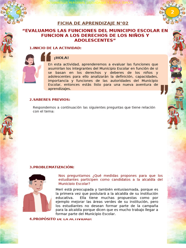 DPCC 1° - Ficha de Aprendizaje 02 | PDF