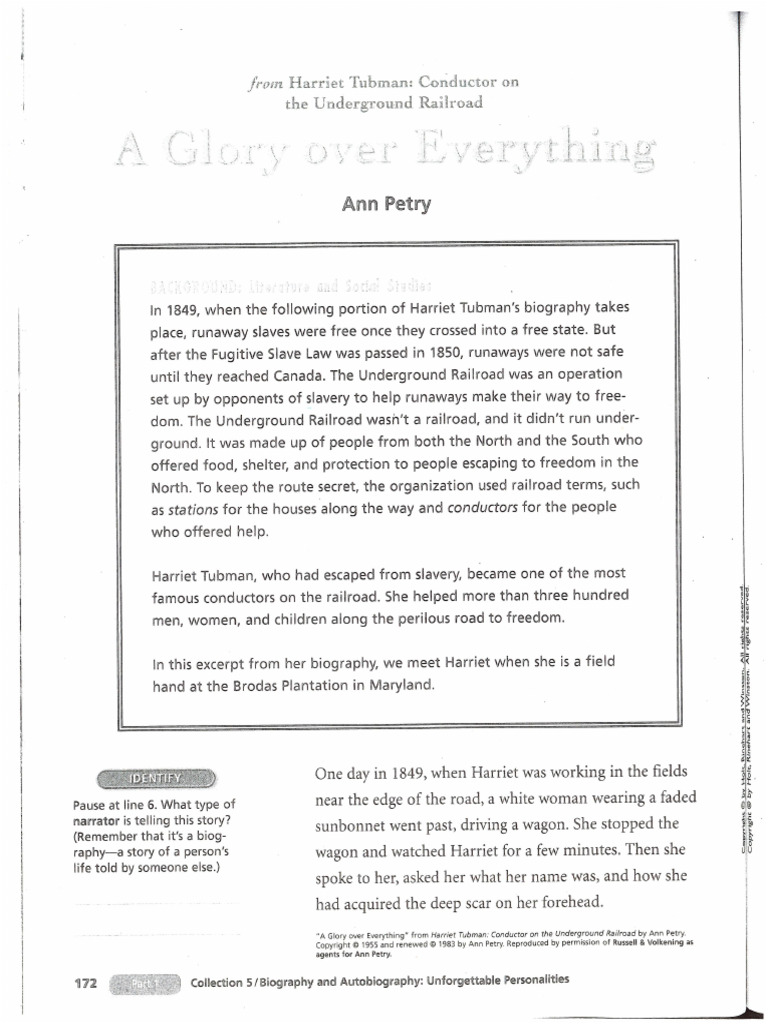 A Glory Over Everything Text by Ann Petry-1 | PDF