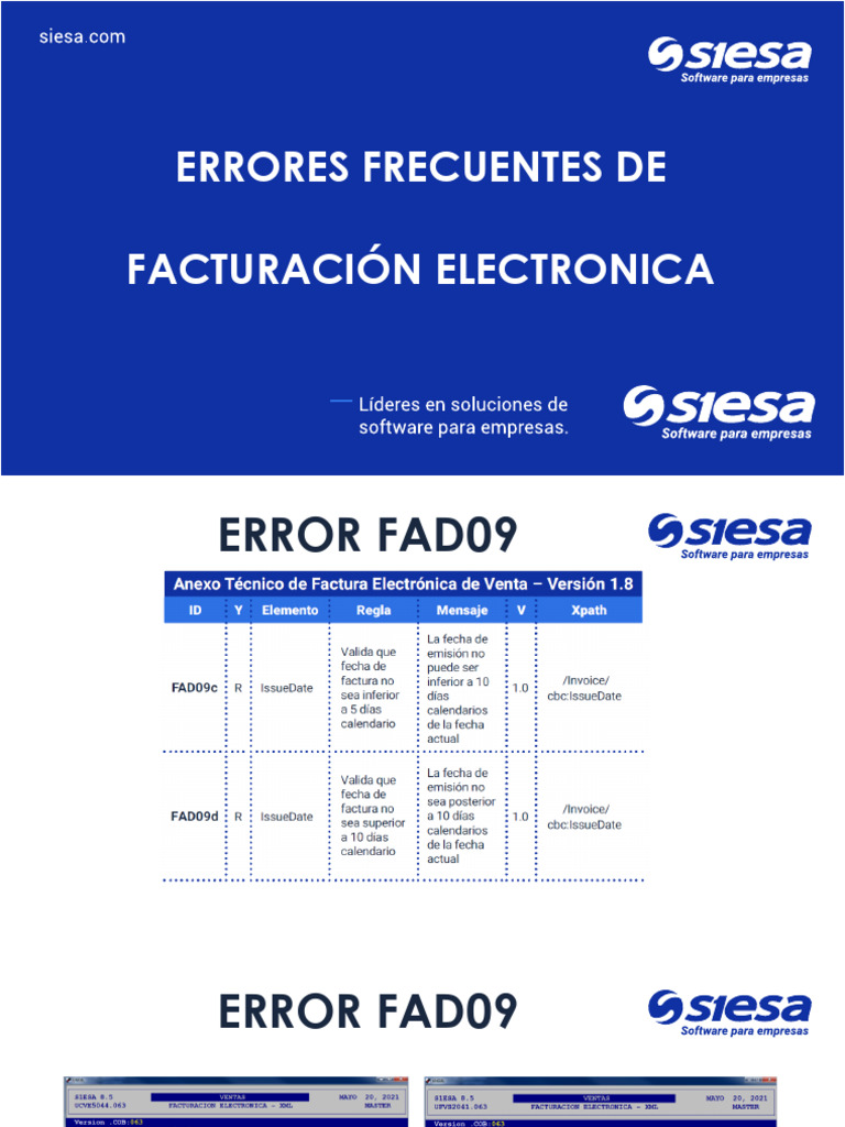 Manual Errores Frecuentes de Facturación Electrónica | PDF