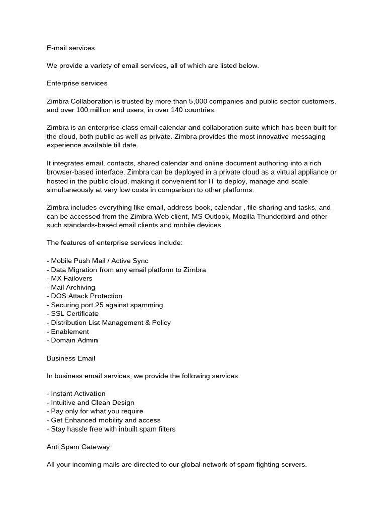 E-Mail Services | PDF