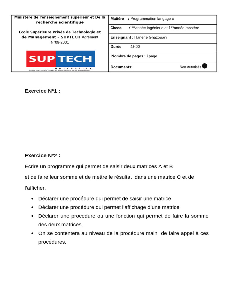 examen tp | PDF