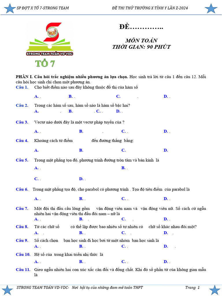 Khao Sát Toán hk2 | PDF