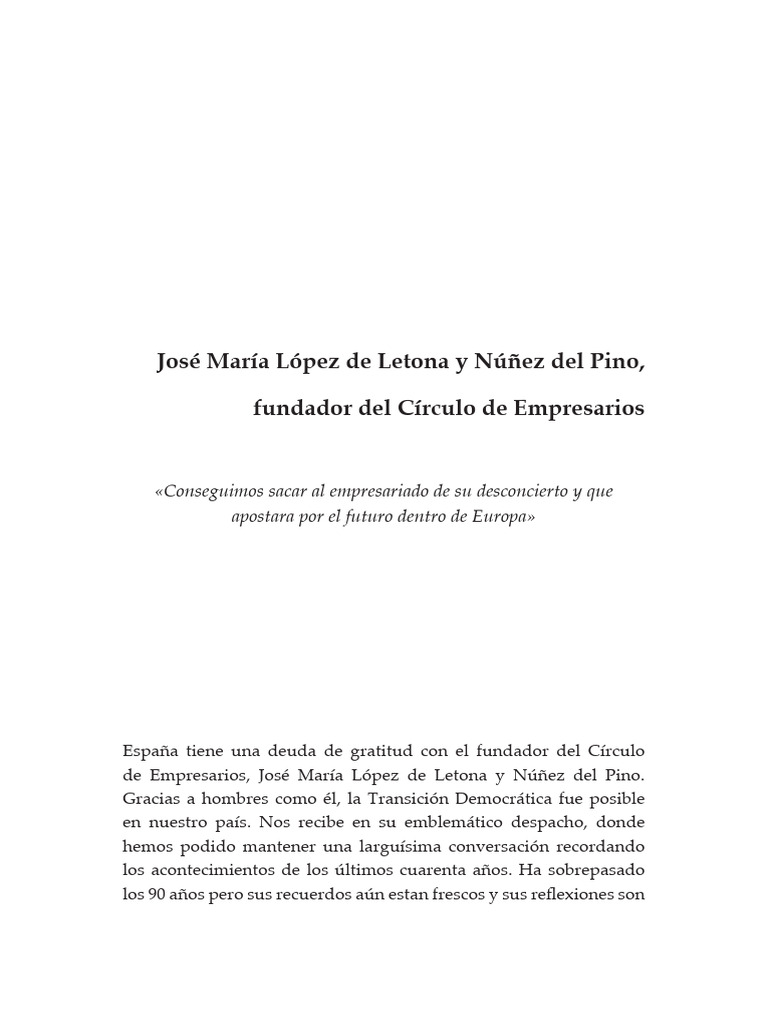 Entrevista A Jose Maria Lopez de Letona y Nuñez Del Pino Círculo de ...
