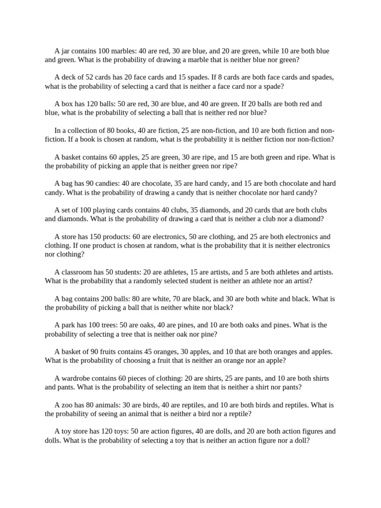 A Jar Contains 100 Marbles | PDF