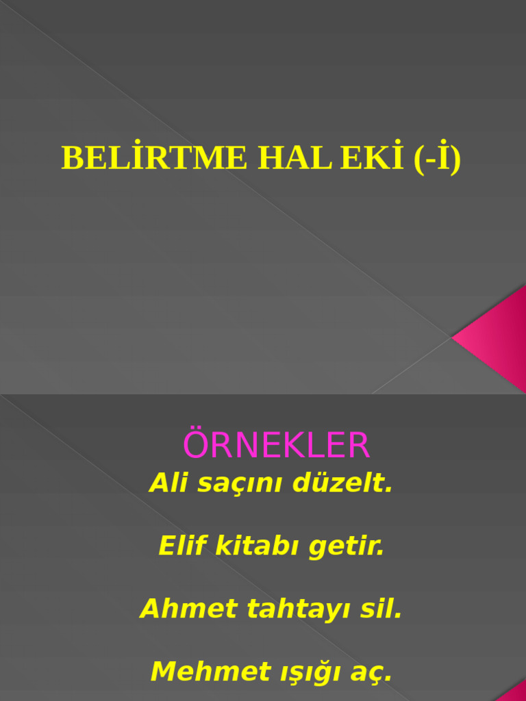 Belirtme Hal Eki | PDF