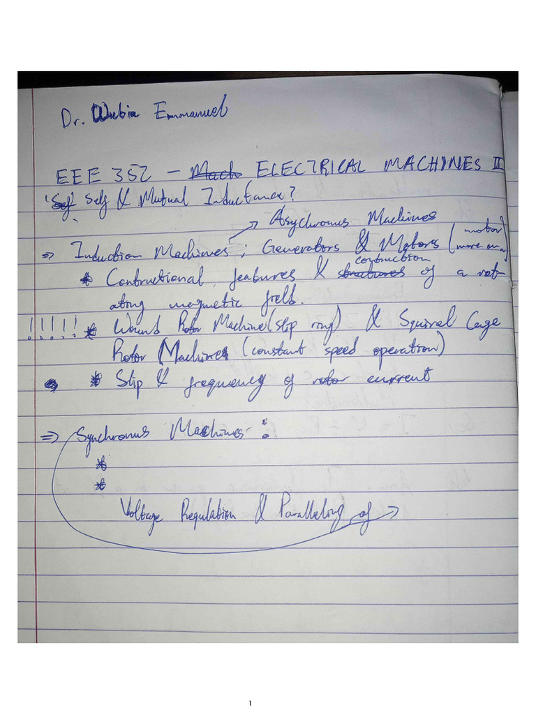 Electrical Machines II Notes | PDF