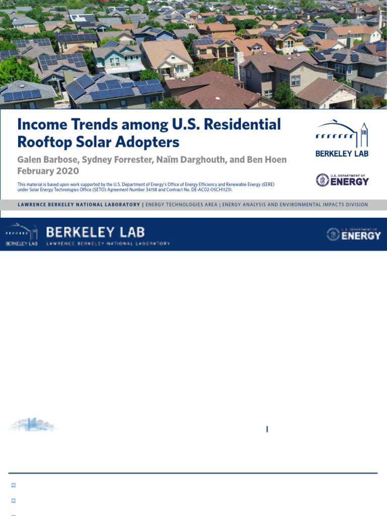 Solar-Adopter Income Trends Report | PDF