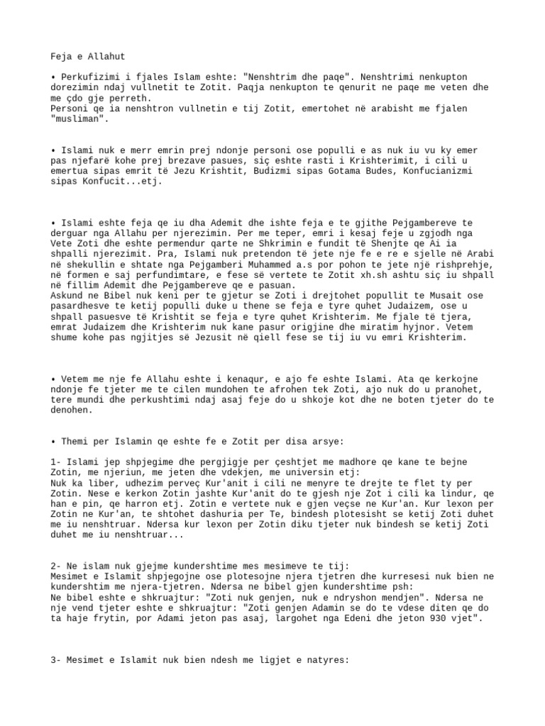 Feja e Allahut | PDF