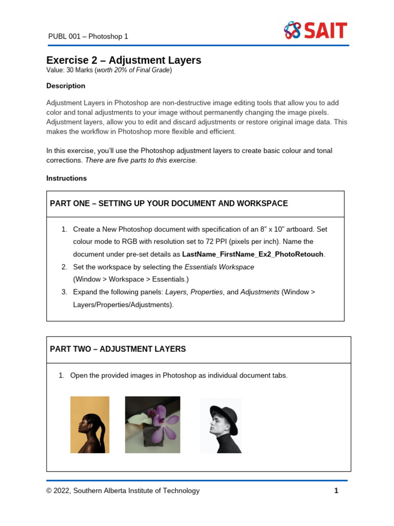 PUBL 001 - Photoshop1 - Exercise2 - 2022 | PDF