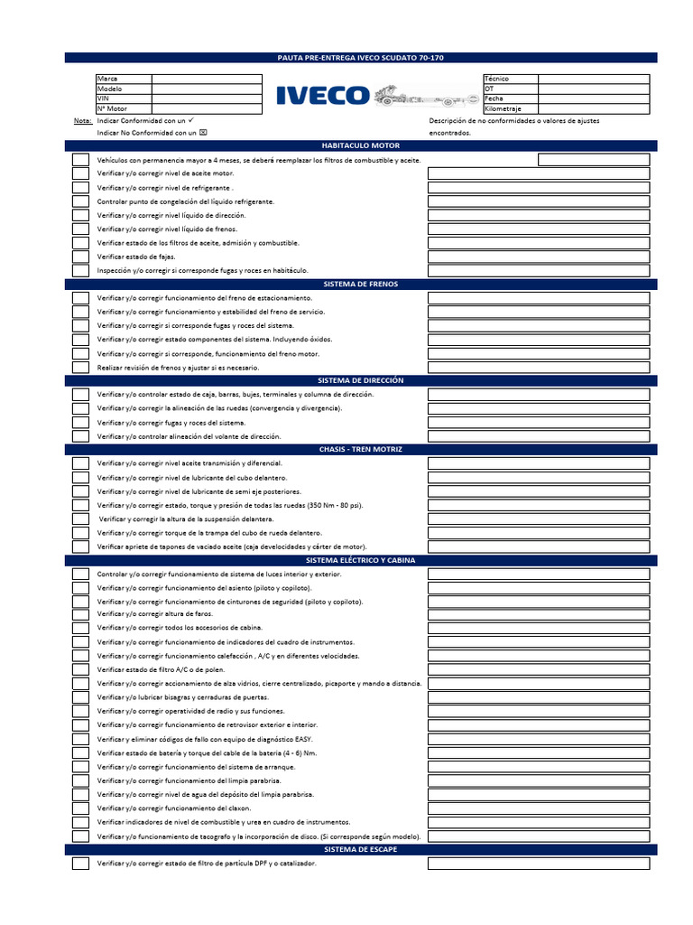 Pauta PDI Iveco City Bus | PDF