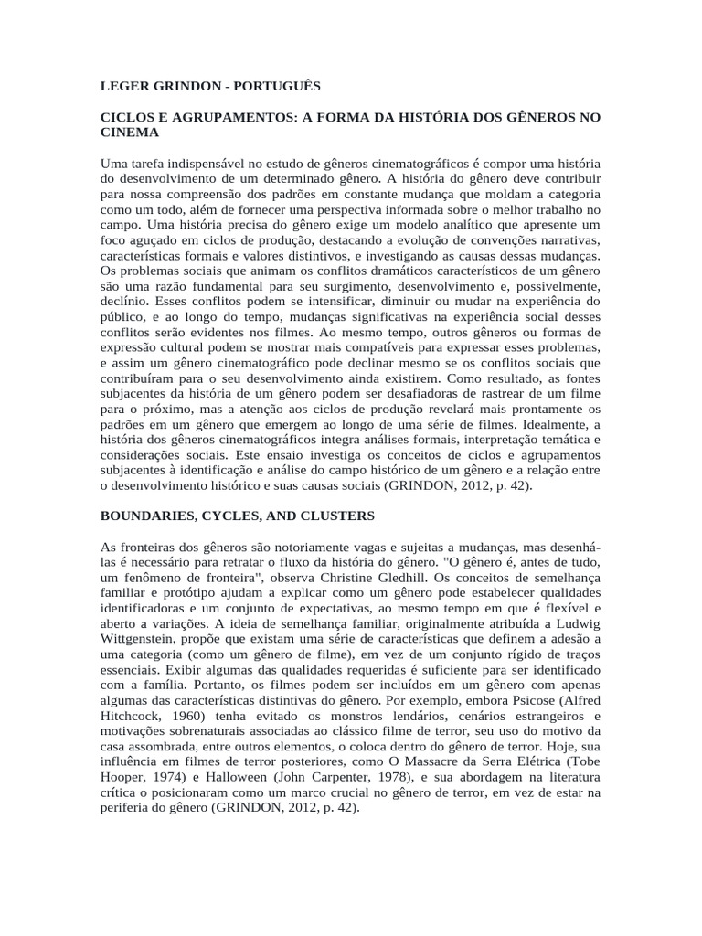 4 - Gêneros Leger Grindon (Português) | PDF