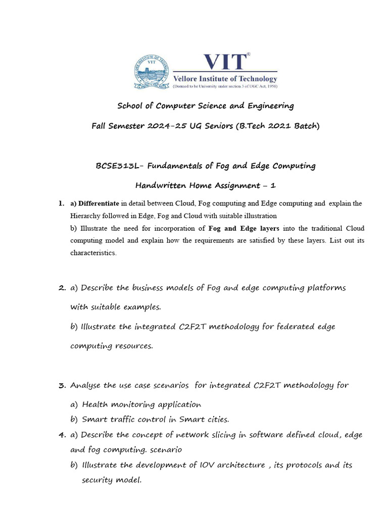 Fallsem2024-25 Bcse313l TH VL2024250101507 Da-1-Qp - Key | PDF | Computing | Teaching Methods ...