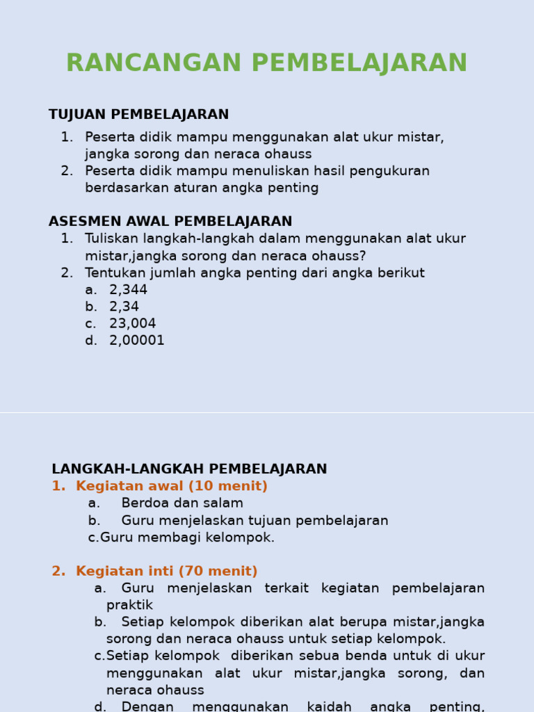 Rancangan Pembelajaran | PDF