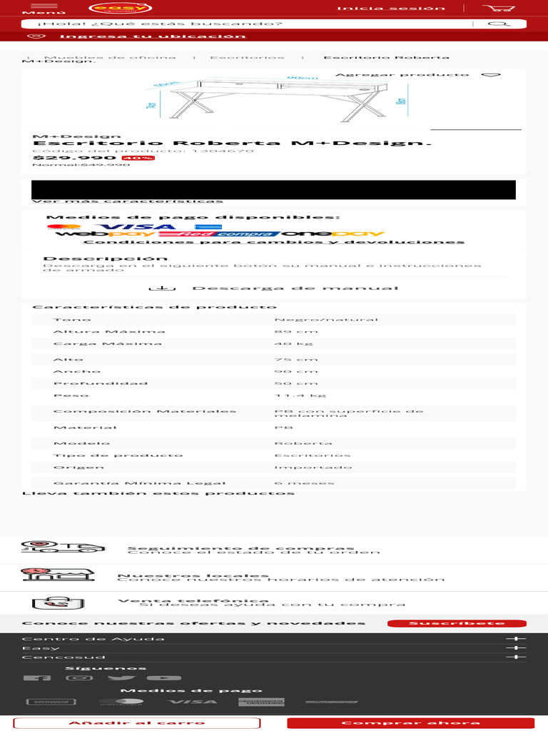 Escritorio Roberta M+Design. Easy - CL 2 | PDF