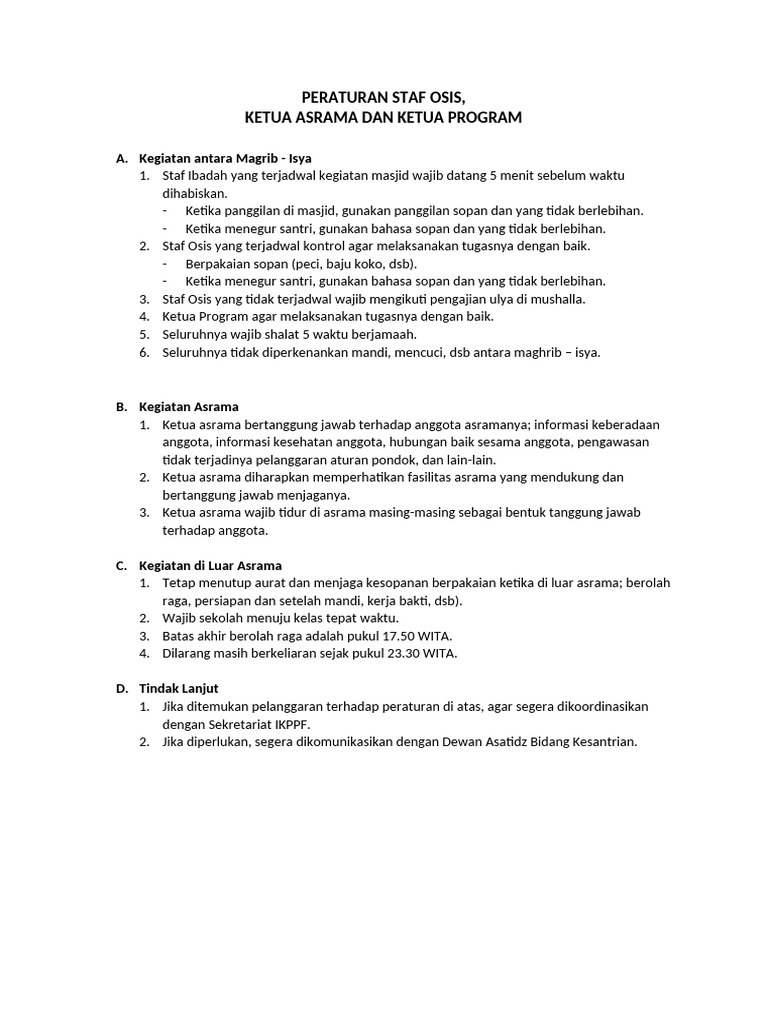 Peraturan Osis, ... | PDF
