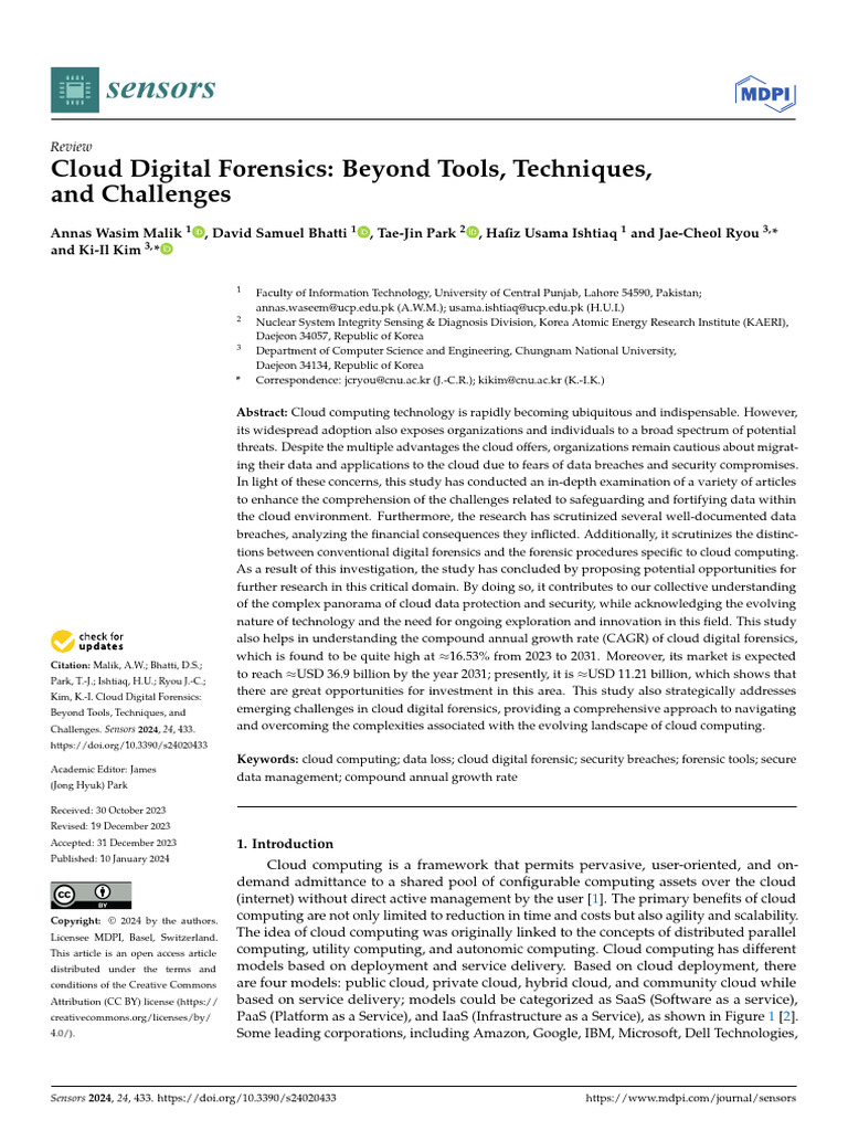 Cloud Digital Forensics Beyond Tools Techniques and Challenges | PDF
