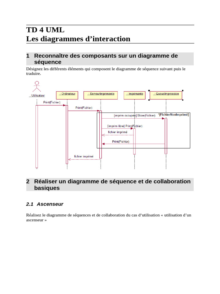 td4 Uml Interaction | PDF