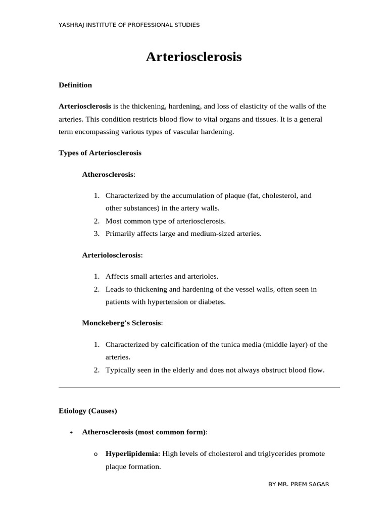 Arteriosclerosis | PDF