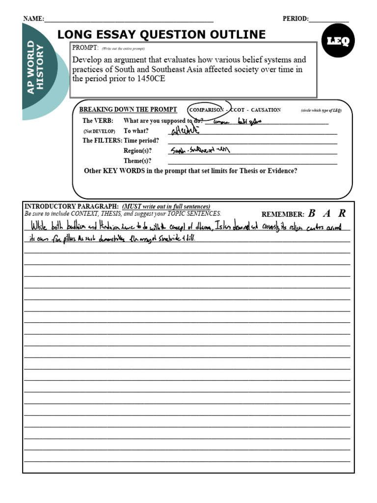 LEQ_Essay_Outline_VIRTUAL_2 | PDF