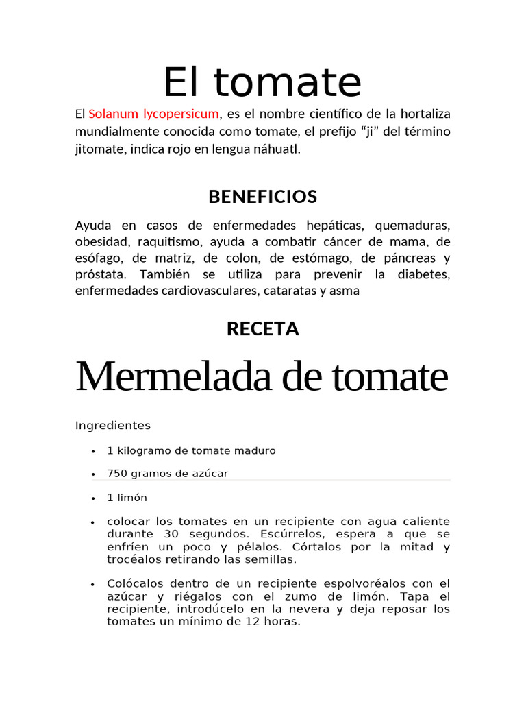 El tomate | PDF