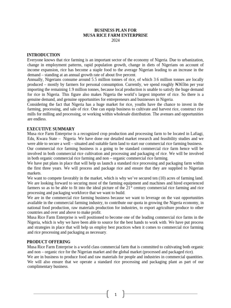 Musa Rice Farming | PDF