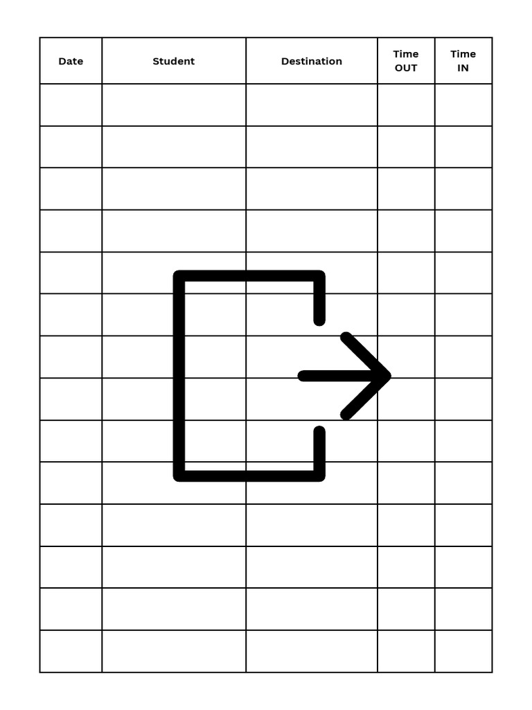 Sign Out Sheet | PDF