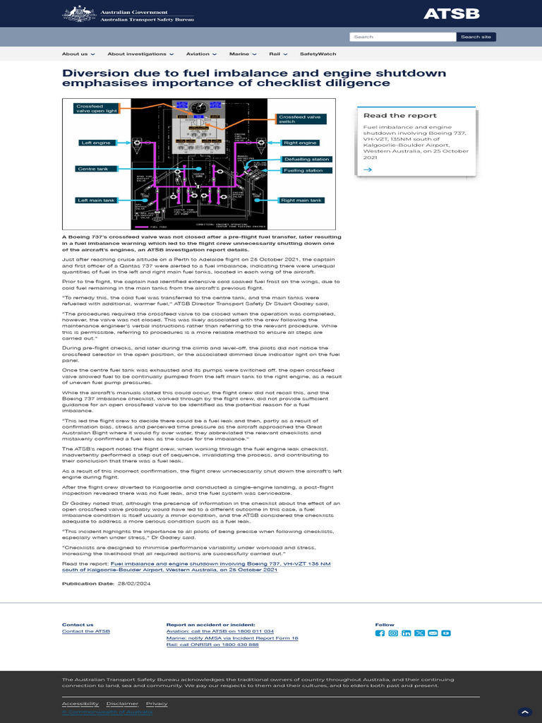 Diversion Due To Fuel Imbalance and Engine Shutdown Emphasises ...