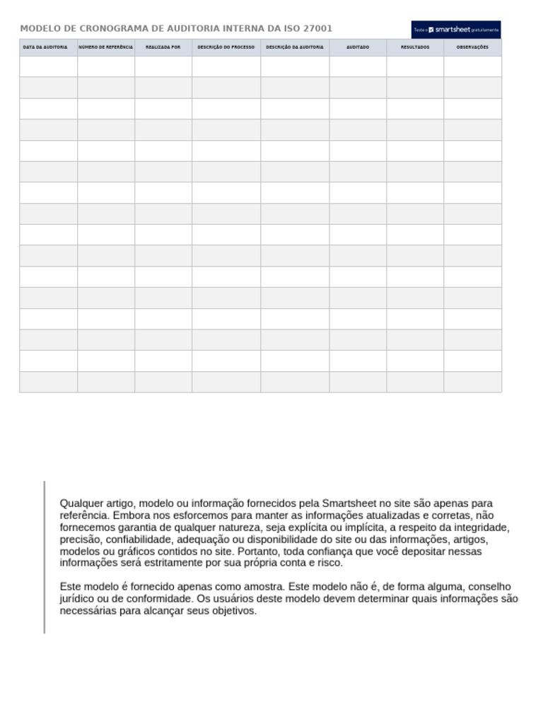 IC ISO 27001 Internal Audit Schedule 10838 - PT | PDF