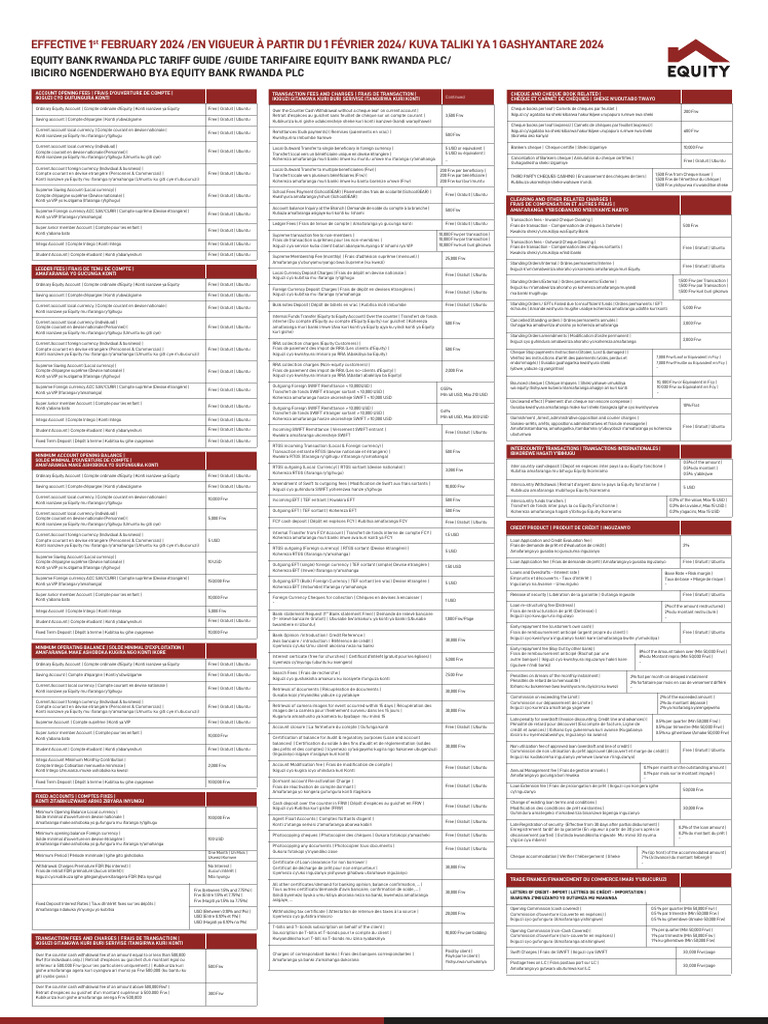RW Tarrif Guide | PDF