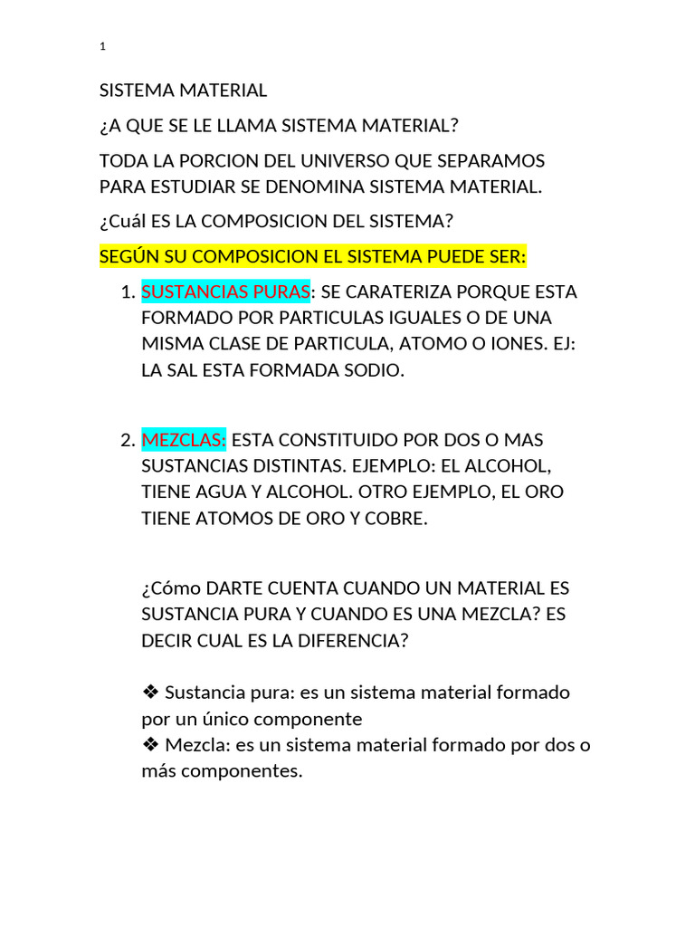 Sistema Material | PDF