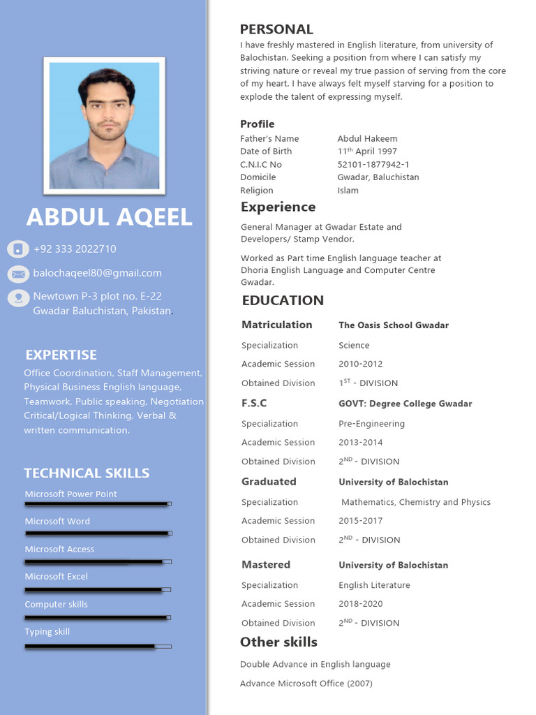 Abdul Aqeel CV | PDF