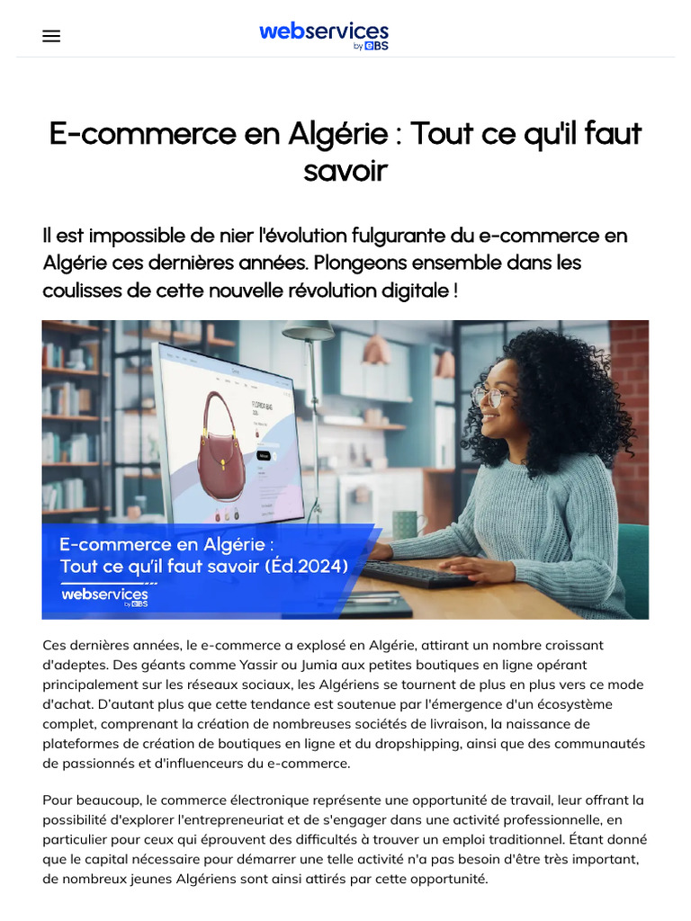 E-Commerce en Algérie - Tout Ce Qu'il Faut Savoir - WebServices | PDF