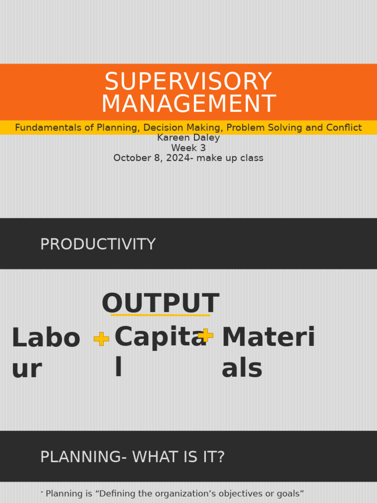 Supervisory Management Week 3.Pptm | PDF