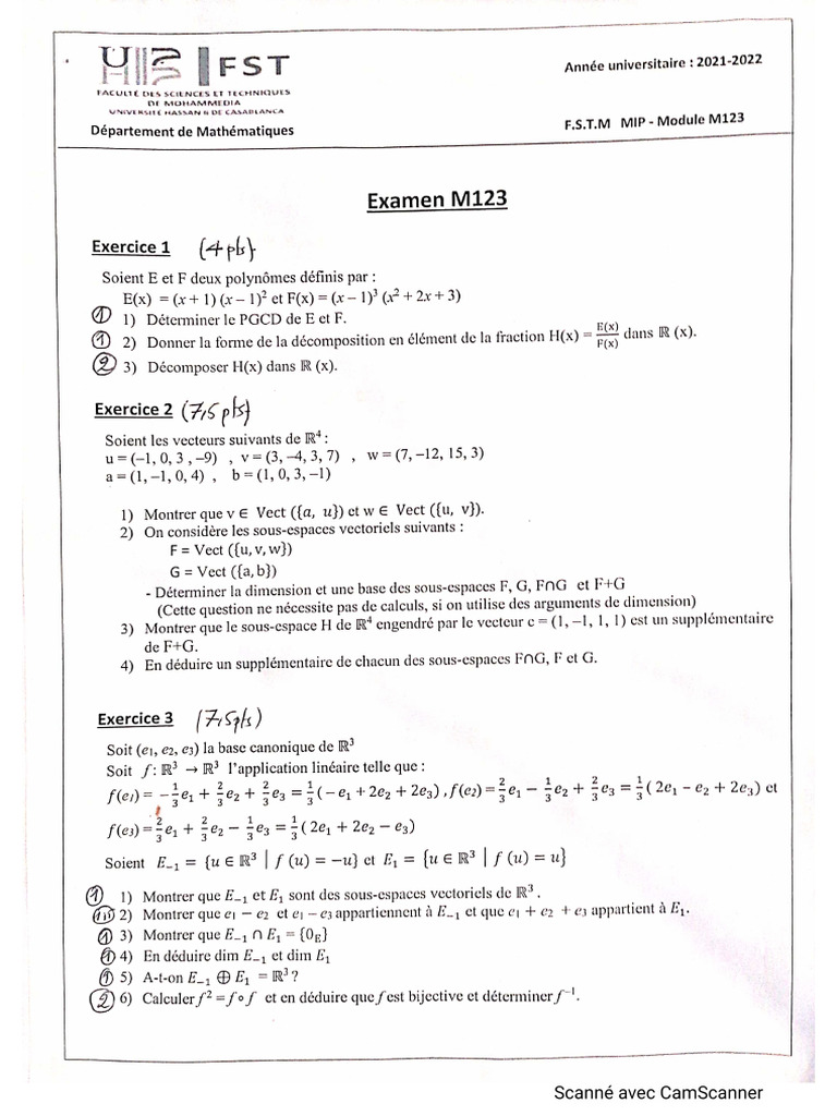 Examen M123 | PDF