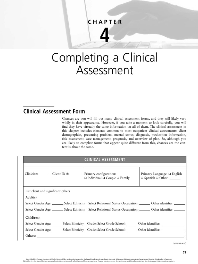 Chapter 4 - Completing a Clinical Assessment | PDF