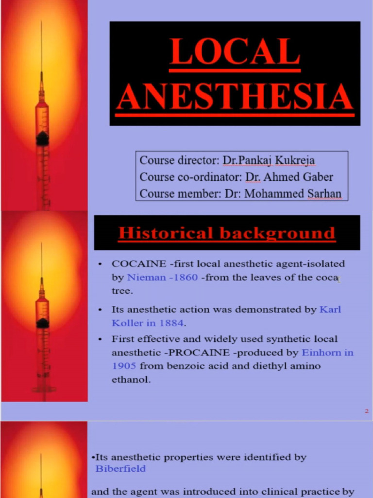 1 - Lecture 1 Introduction To Anesthesia | PDF