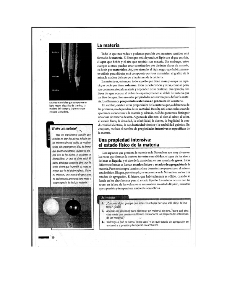 Propiedades de La Materia 1° Parte | PDF