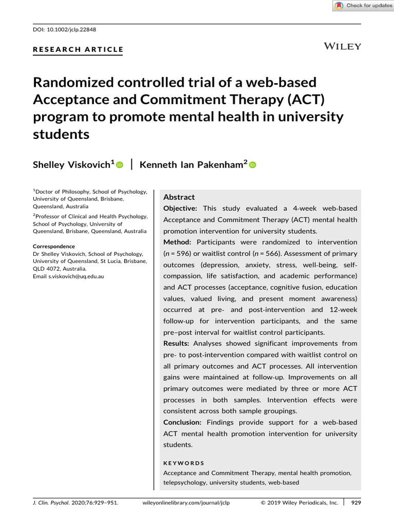 J Clin Psychol - 2019 - Viskovich | PDF