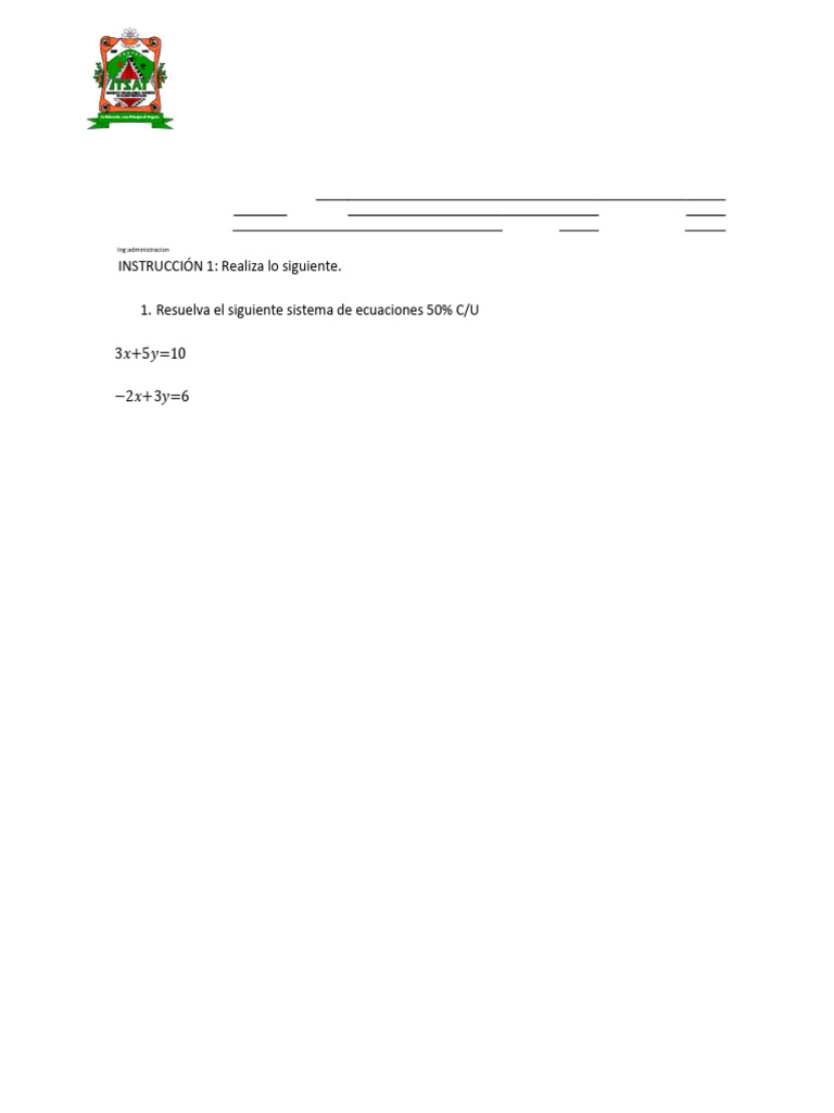 Examen de Álgebra Lineal 303 | PDF | Métodos y materiales de enseñanza
