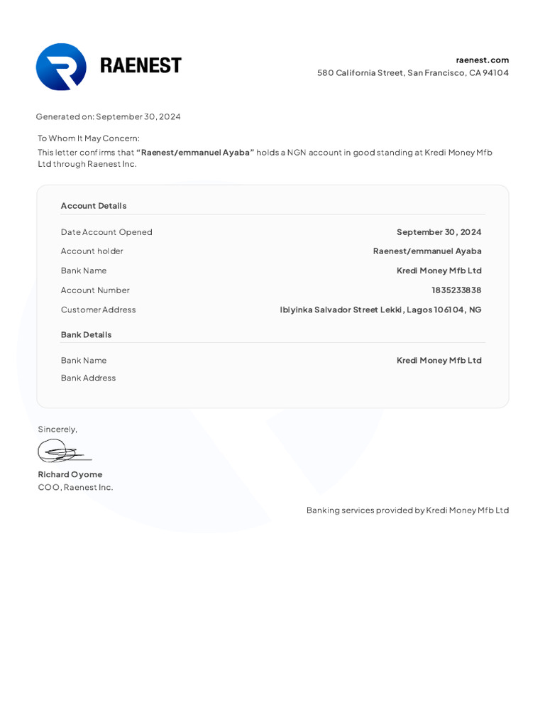Emmanuel NGN - Proof - of - Account | PDF