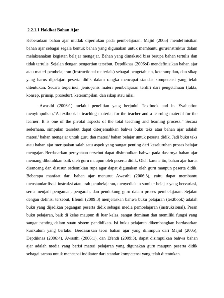 Hakikat dan Jenis Bahan Ajar Pendidikan | PDF | Karier & Perkembangan