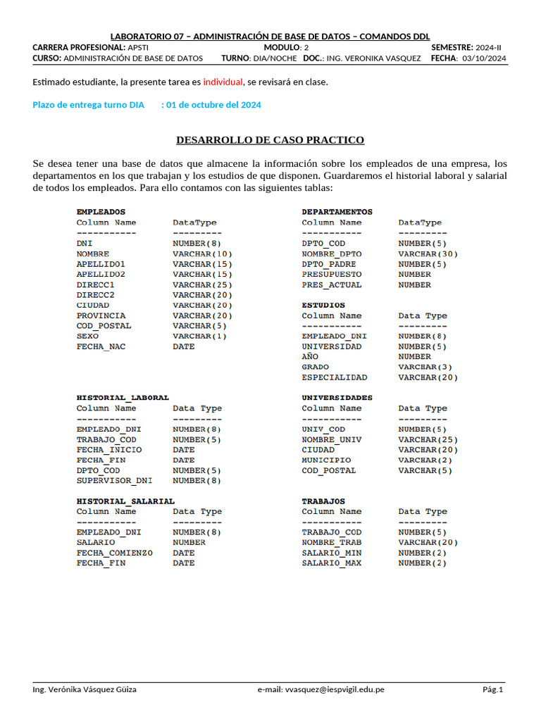 2 Laboratorio 07 - Comandos DDL | PDF