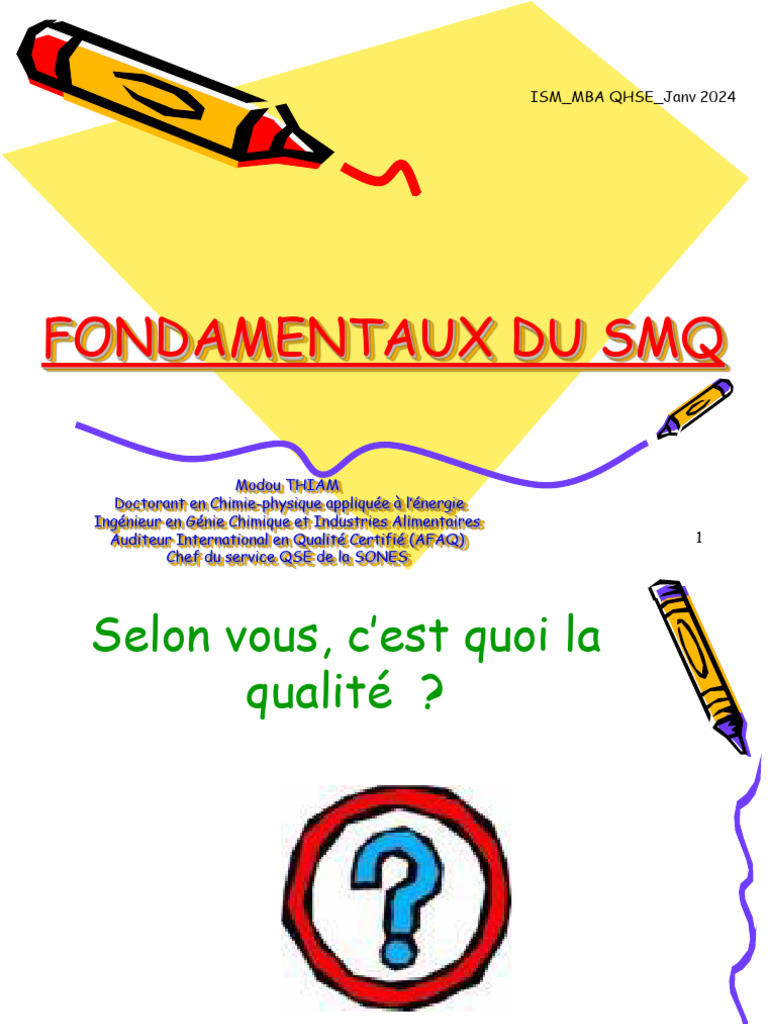 Fondamentaux Du SMQ | PDF