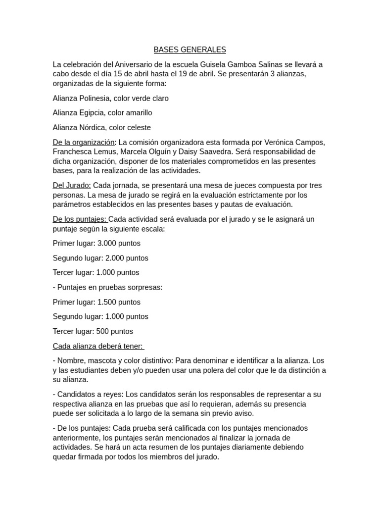 Bases Generales | PDF